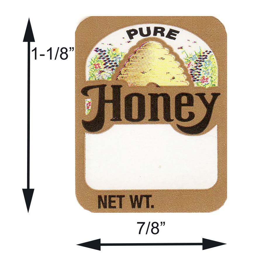 Medium Square Bee Skep Baby Bear Honey Jar Labels | Betterbee