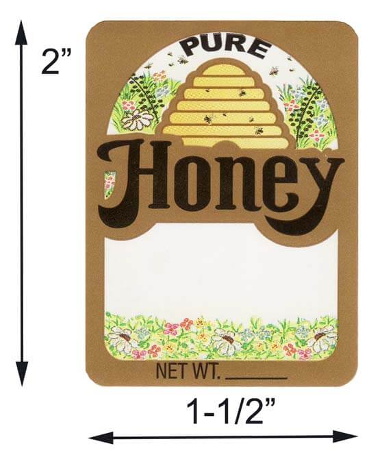 Large Square Custom Honey Jar Labels Uncle Bear Bee Skep | Betterbee