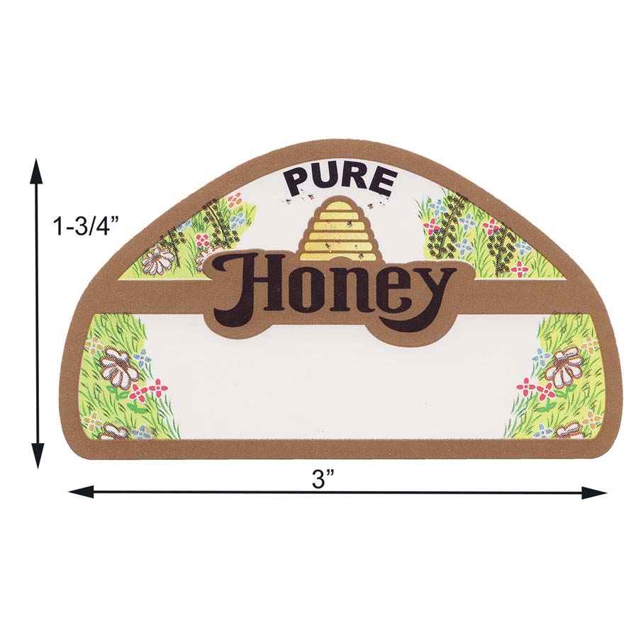 Half Skep Shape Custom Honey Jar Labels w/Bee Skep | Betterbee